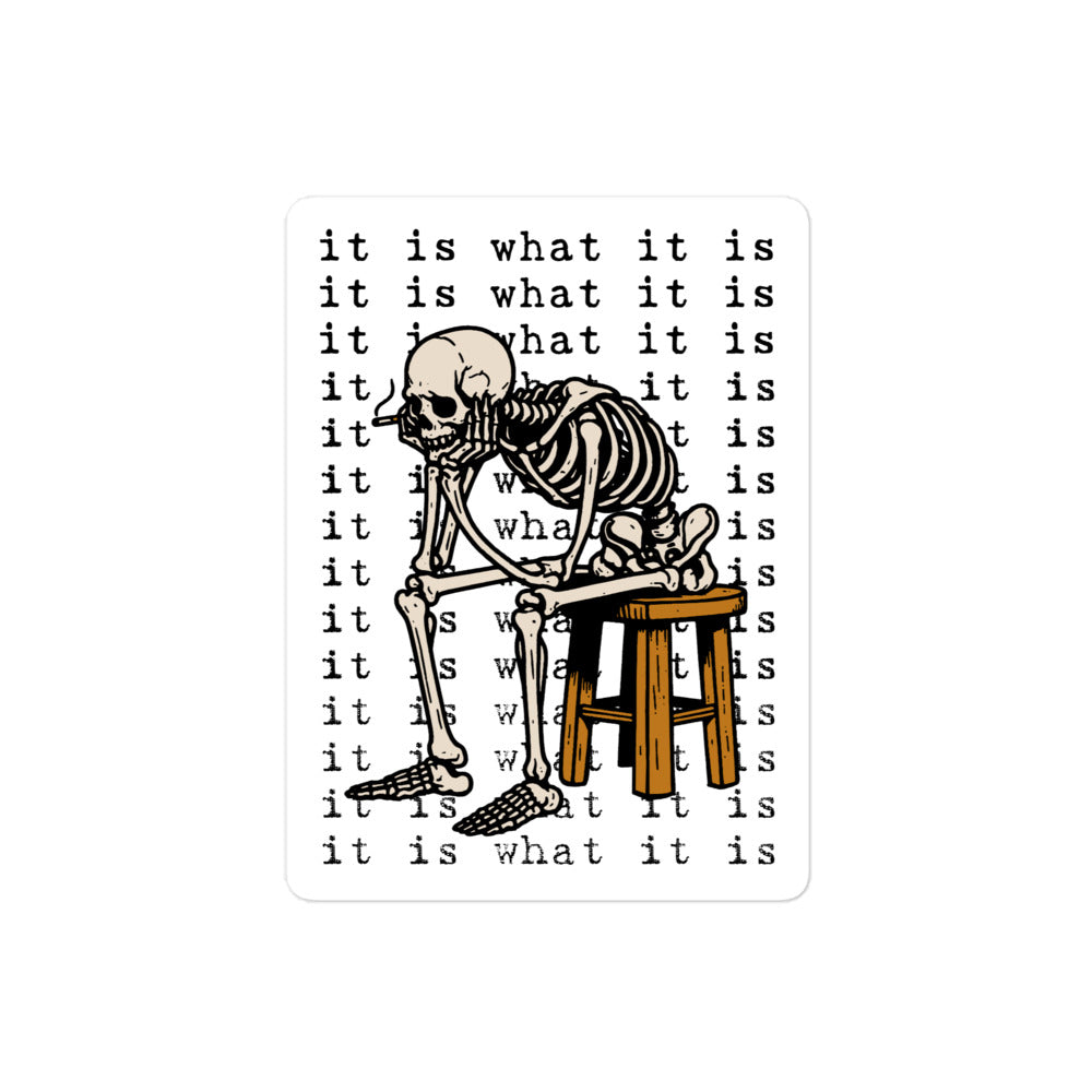 It Is What It Is - Skeleton Meme Sticker – SpaceDogLaika