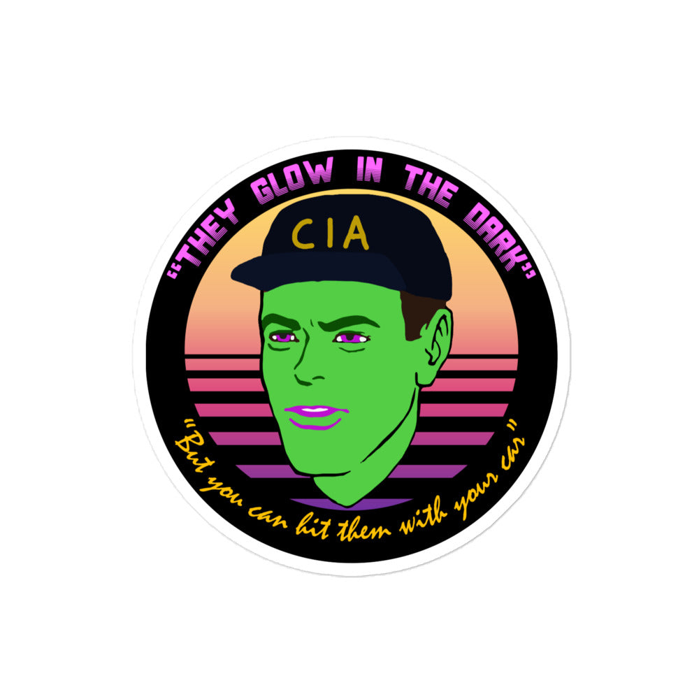 They Glow In The Dark - CIA, Undercover, Terry Davis, Meme Sticker ...