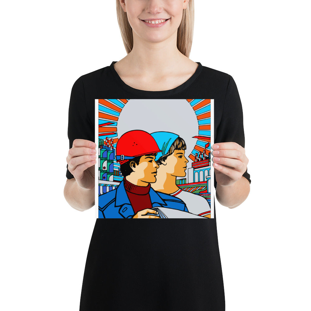 Soviet Worker's Poster - Recolored, Refinished, Communist, Propaganda ...